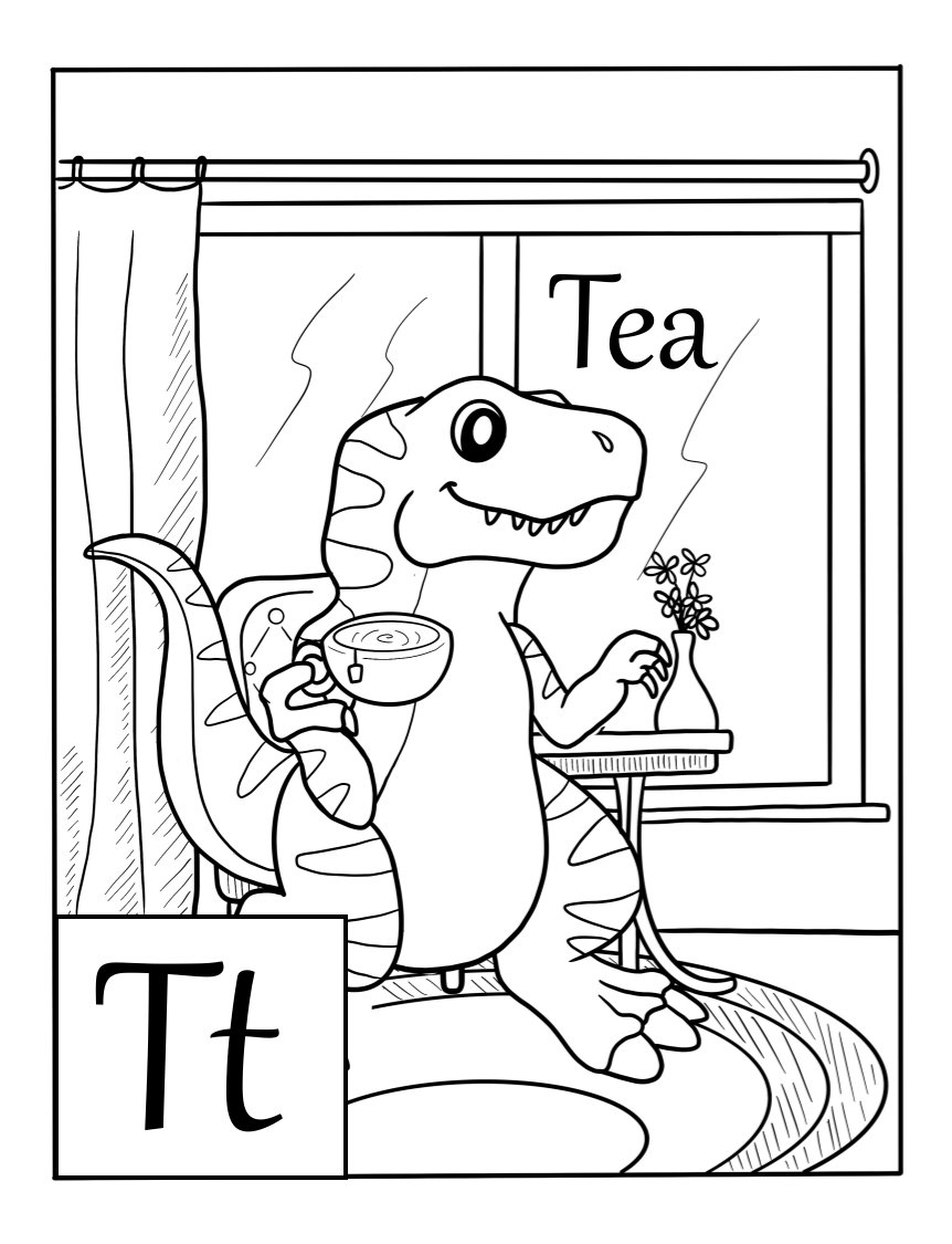 Coloring Pages With Letters – T-Shirts with Dinosaurs