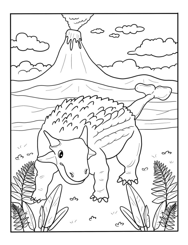 Ankylosaurus Coloring Pages For Kids | Free Printable Dinosaur Coloring