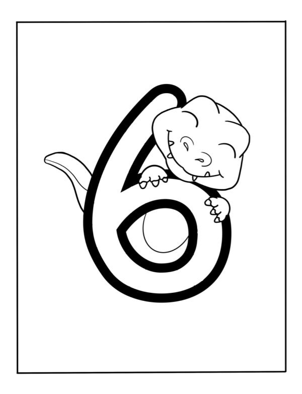 Printable Numbers Coloring Pages – T-Shirts with Dinosaurs
