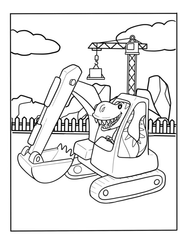 Printable Excavator Coloring Pages! Free Dinosaur Pictures To Color