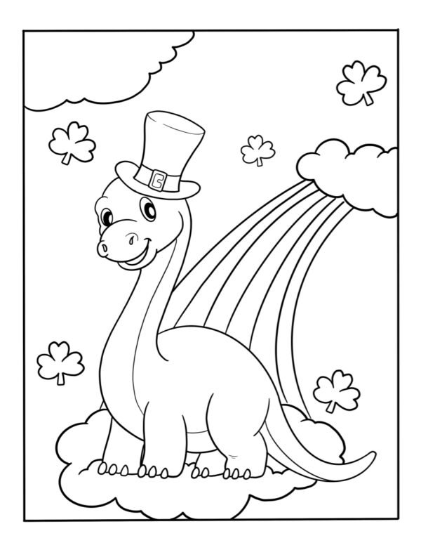 Printable St Patrick's Day Coloring Page | Free Dinosaur Pictures To Color