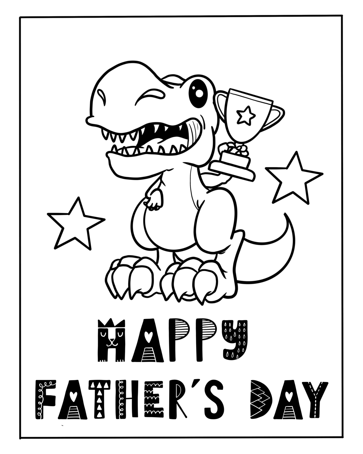 Fathers Day Coloring Pages | Printable Free Dinosaur Pictures To Color